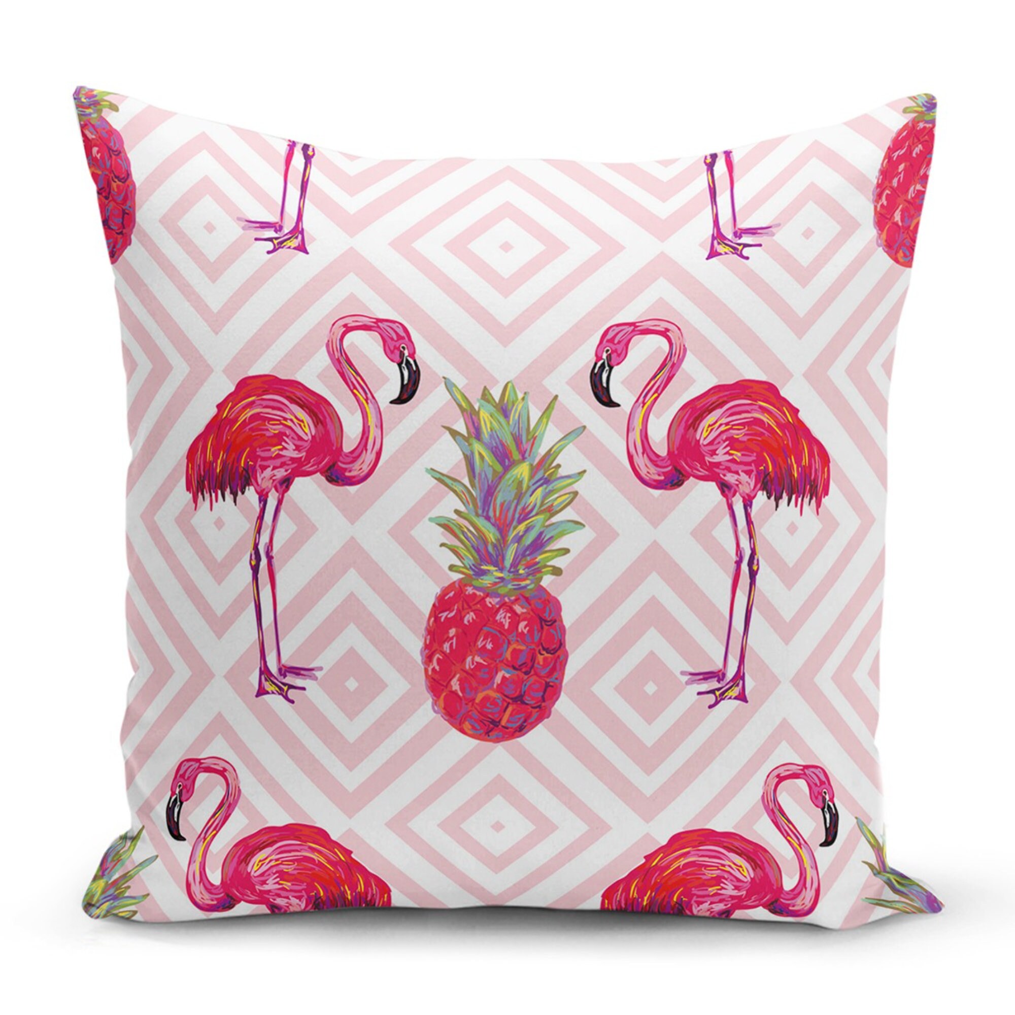 Flamingo Pillow Cover Tropical Summer Decor for Patio & Outdoor ...