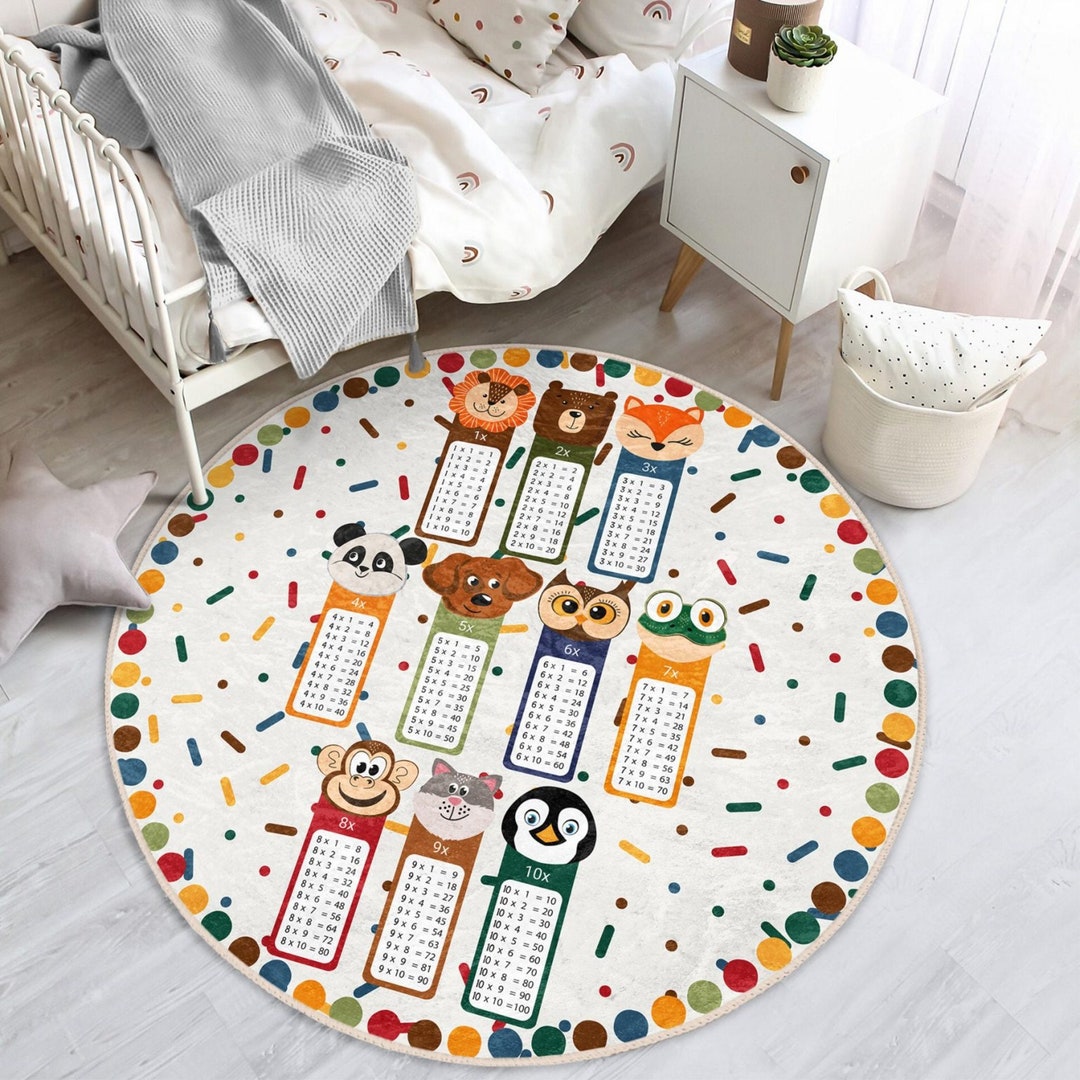 Multiplication Table Kids Rug, Multiplication Table Nursery Room ...