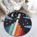 Space Rocket Kids Rug Nursery Room Space Patterned Round Rug - Etsy