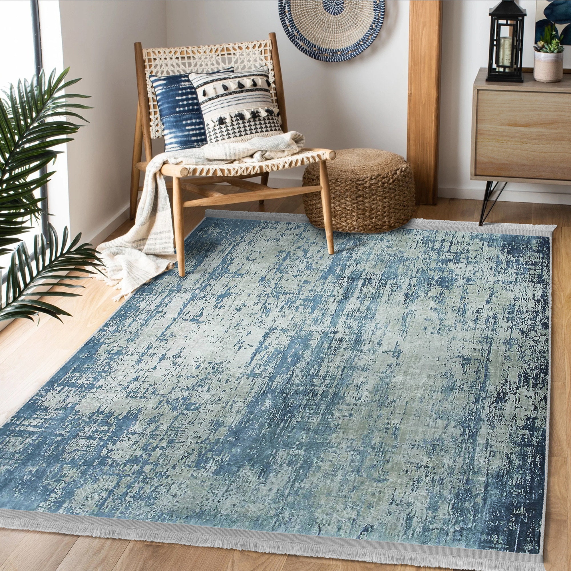 Modern Home Rug, Living Room Decorative Washable Rug, Non Slip ...