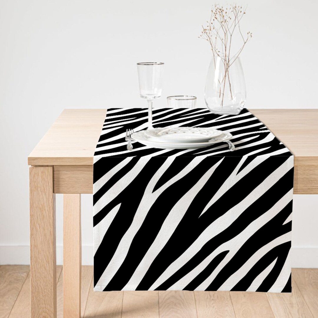 Zebra Print Table Runner: Modern Home Textile - Etsy
