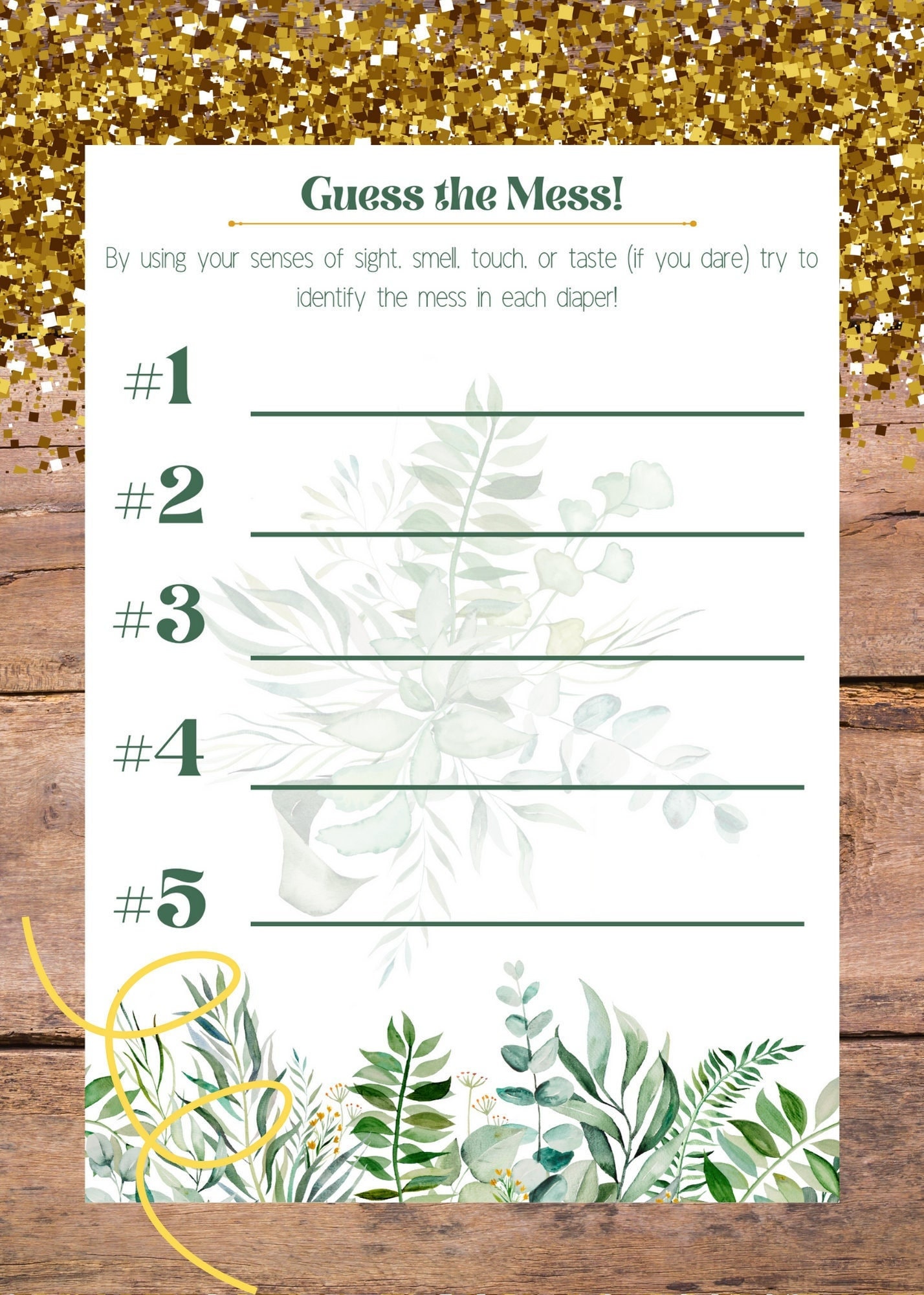 Guess the Mess, Baby Game, Baby Shower Game, Printable Game, Instant ...