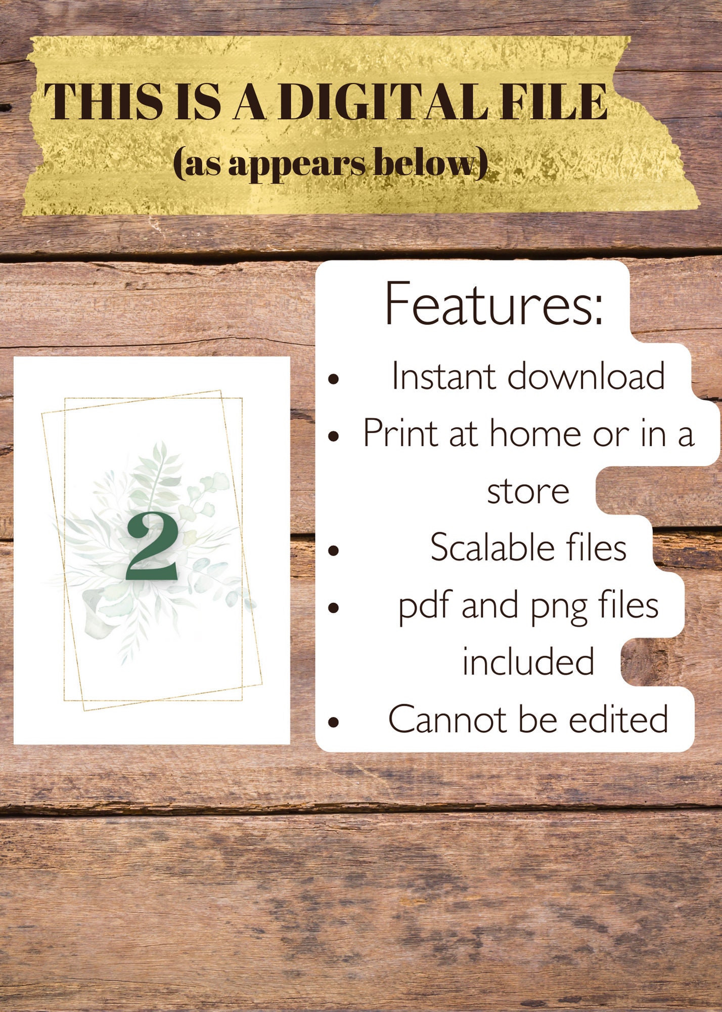 1-5 Numbers, Printable Number Signs, Table Numbers, Item Numbers ...