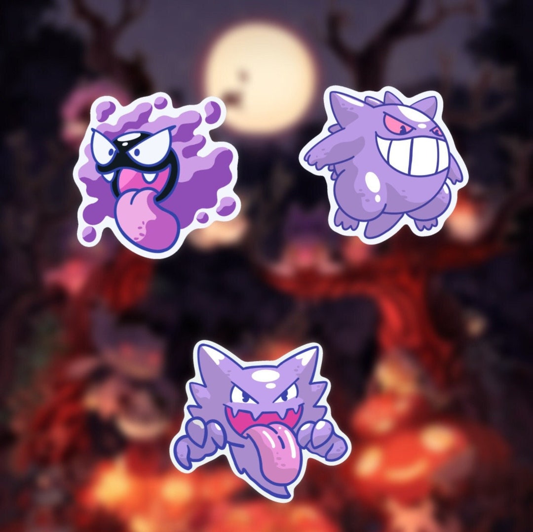 Ghastly, Haunter, Gengar Evolution Sticker Set Pokémon Stickers - Etsy