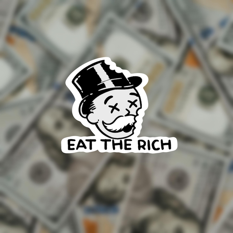 Monopoly Man Sticker | Eat the Rich Decal for Laptops, Cars & More ...