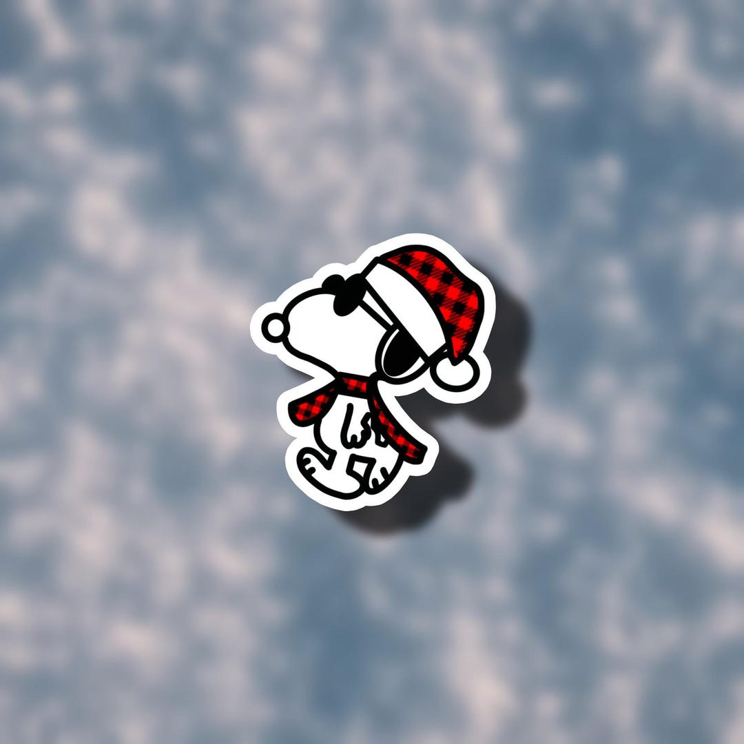 Cute Christmas Snoopy Sticker | Christmas Sticker | Snoopy - Etsy