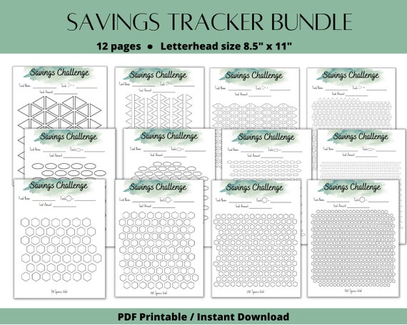 Money Saving Challenge Printable Savings Tracker PDF - Etsy