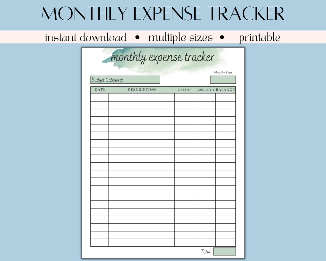 Expense Tracker Printable, Spending Tracker, Spending Log, Purchase ...