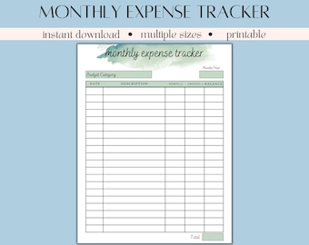 Spending Tracker Printable Log Expense Tracker Spending - Etsy