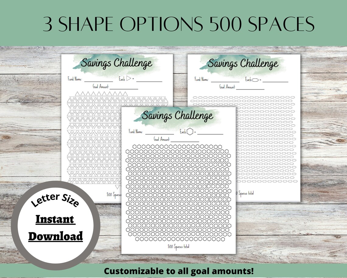 Money Saving Challenge Printable, Savings Tracker PDF Printables ...