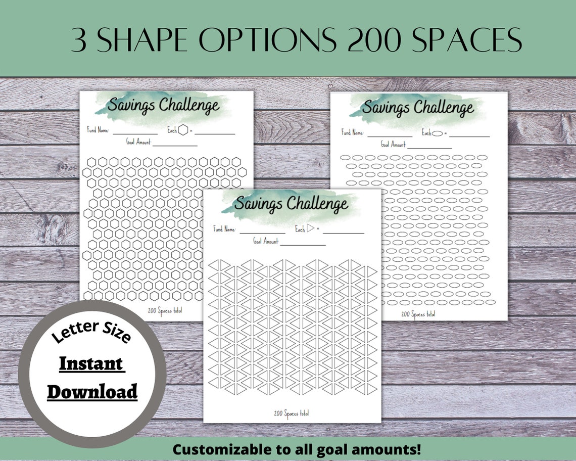Money Saving Challenge Printable, Savings Tracker PDF Printables ...