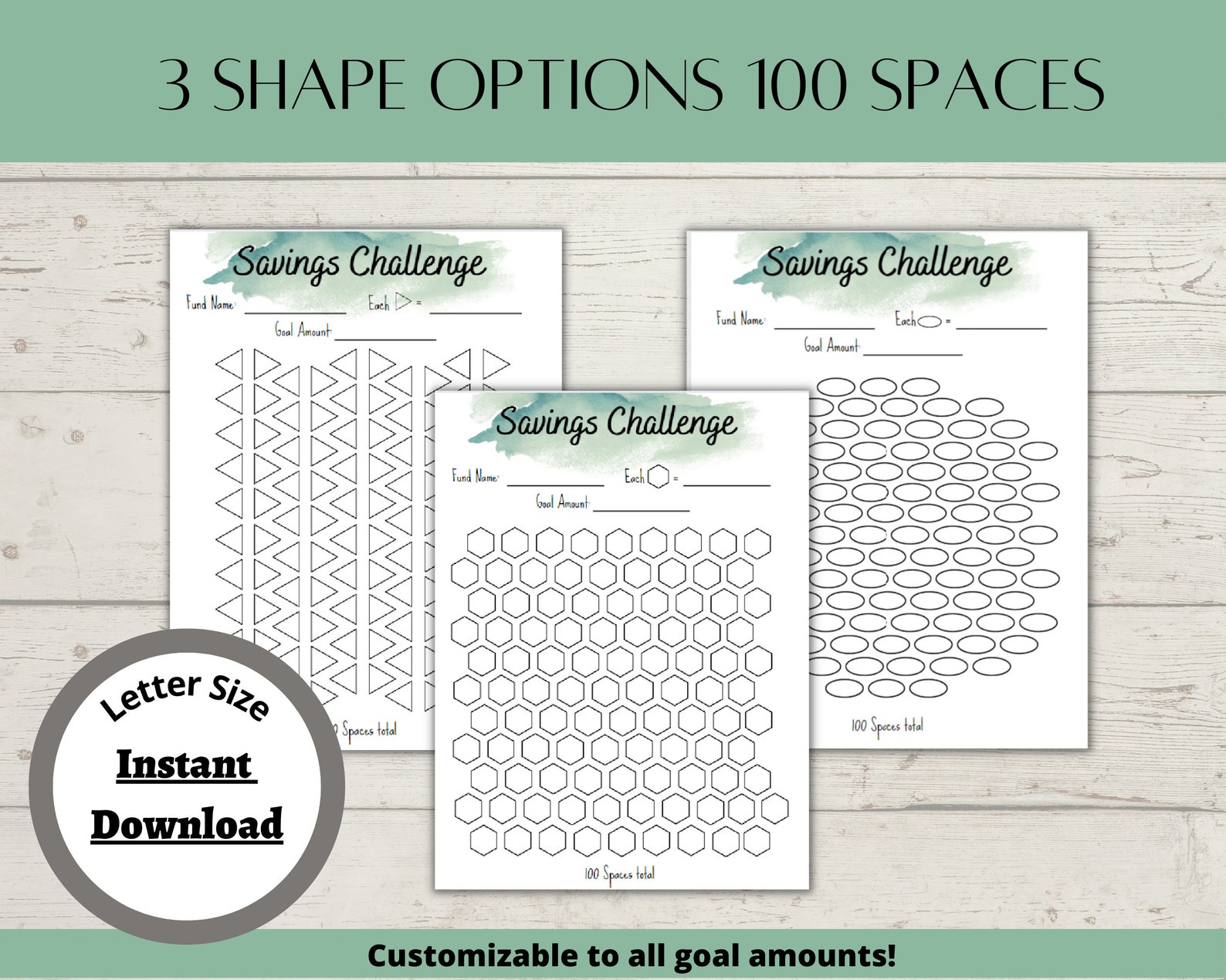Money Saving Challenge Printable, Savings Tracker PDF Printables ...