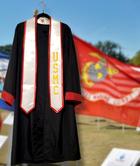 USMC Themed Graduate Stole - Etsy