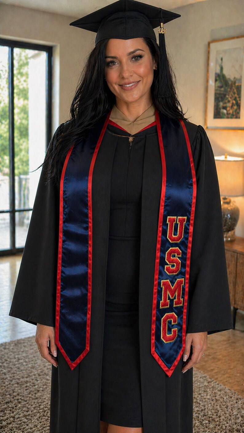 USMC Themed Graduate Stole - Etsy
