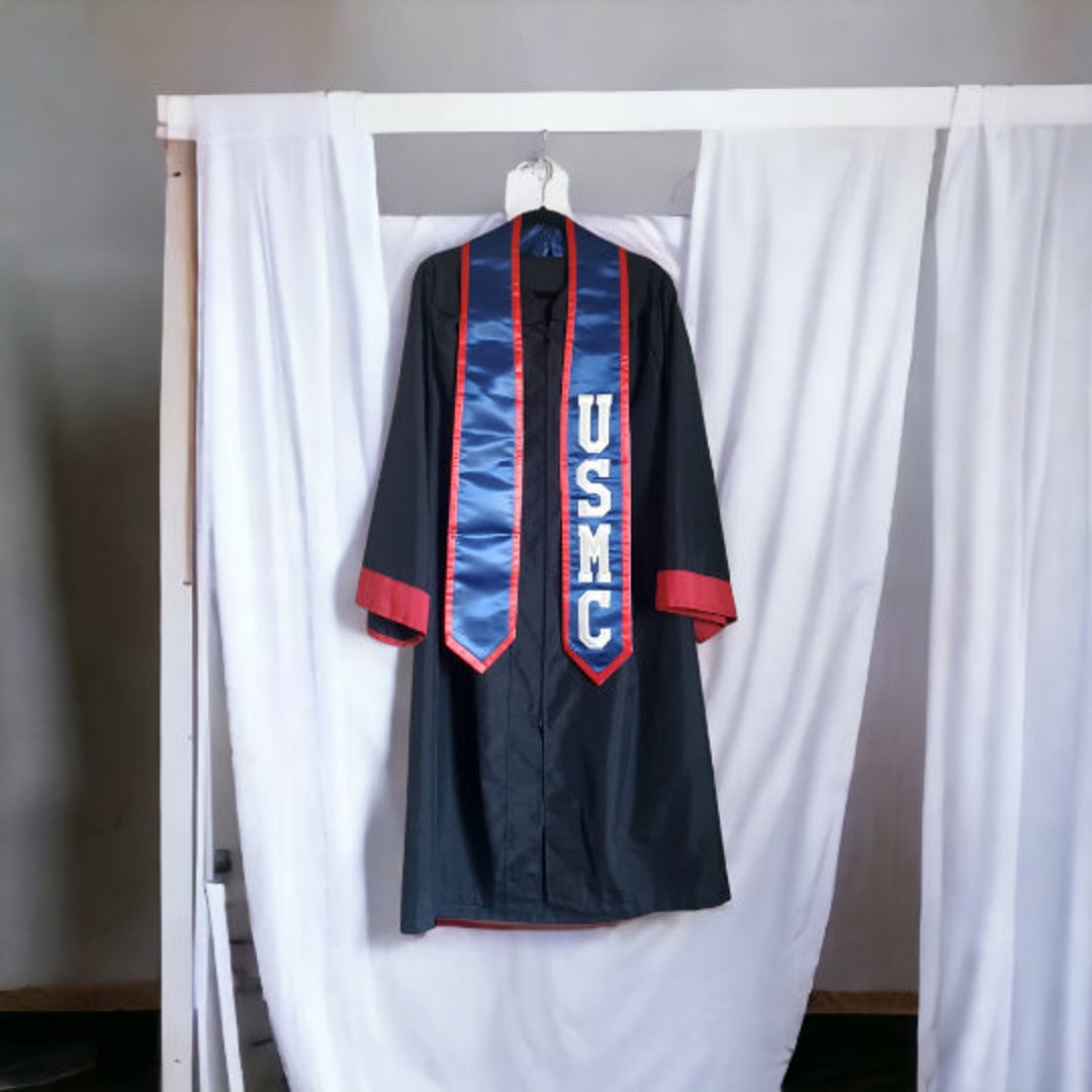 USMC Themed Graduate Stole - Etsy