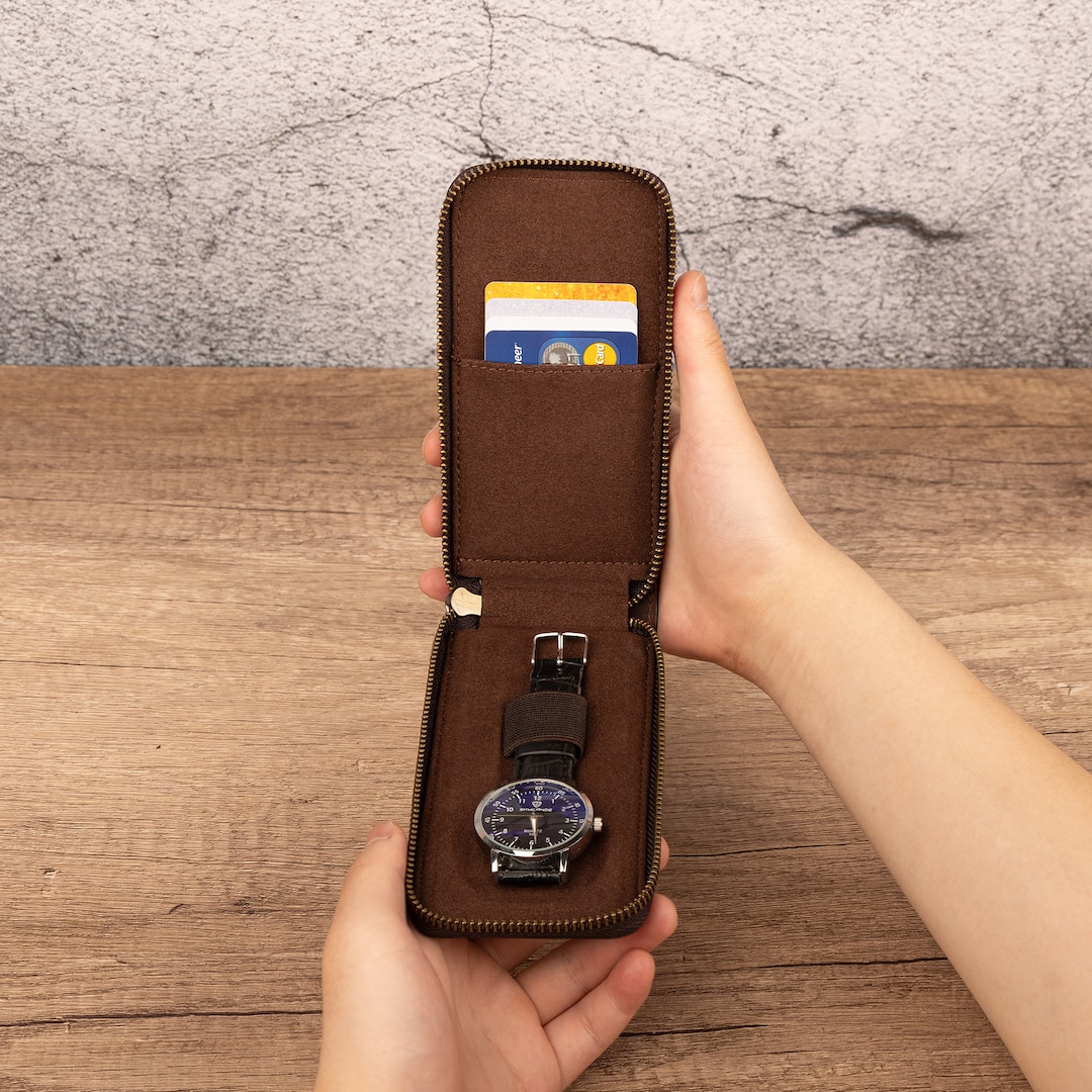 Travel Watch Casepersonalized Genuine Leather Box Unisex 1 Watch Travel ...