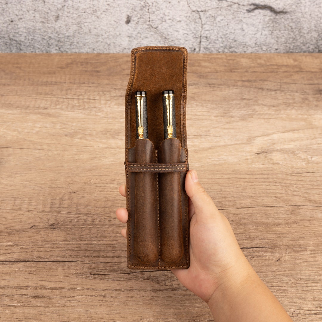 Personalized Pen Case, Custom Pencil Pouch, Leather Pen Case, Aesthetic ...