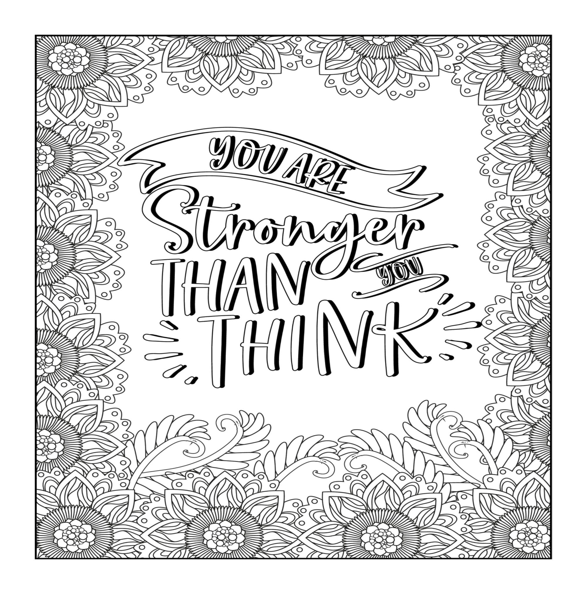 Inspirational Quotes Coloring Pages - Etsy
