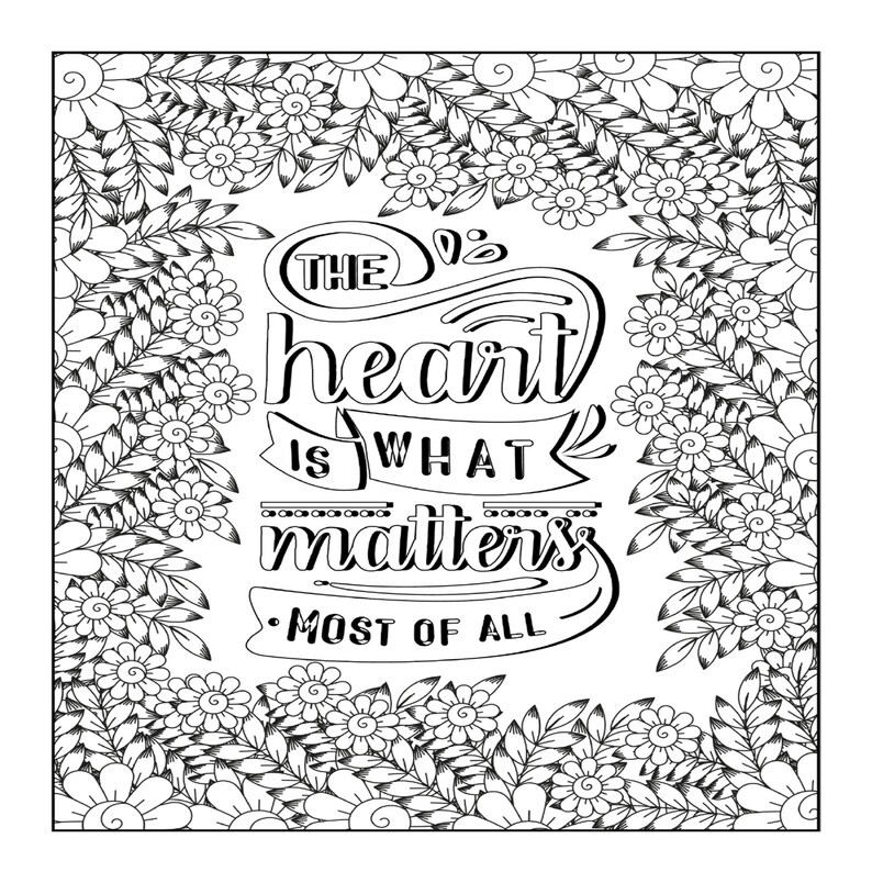 Inspirational Quotes Coloring Pages - Etsy
