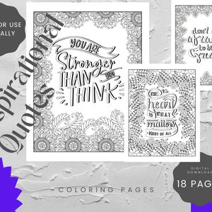 Inspirational Quotes Coloring Pages - Etsy