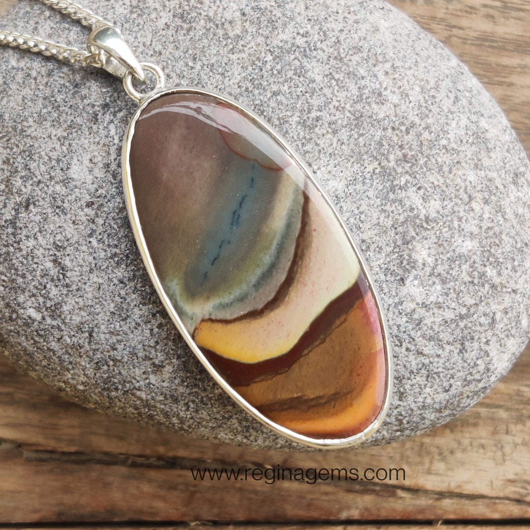 Large Landscape Jasper Pendant- Rare Owyhee Picture Jasper Pendant ...