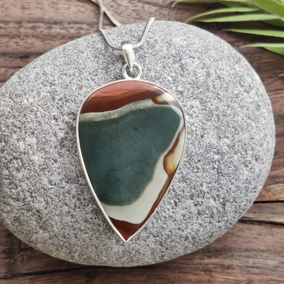 Large Landscape Jasper Pendant Rare Owyhee Picture Jasper Pendant ...