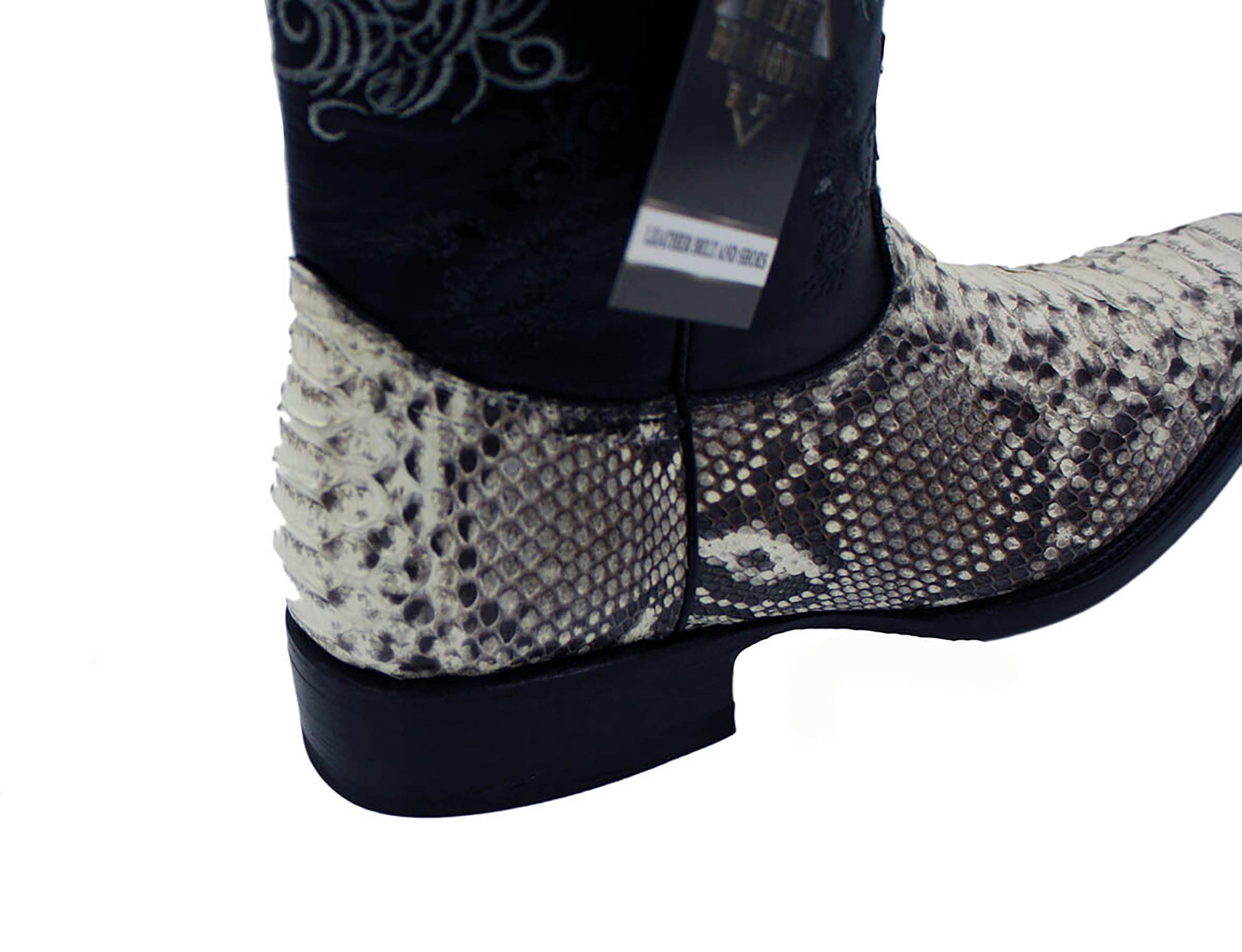 Genuine Men's Python Skin Leather Cowboy Western Boots Style Square Toe ...