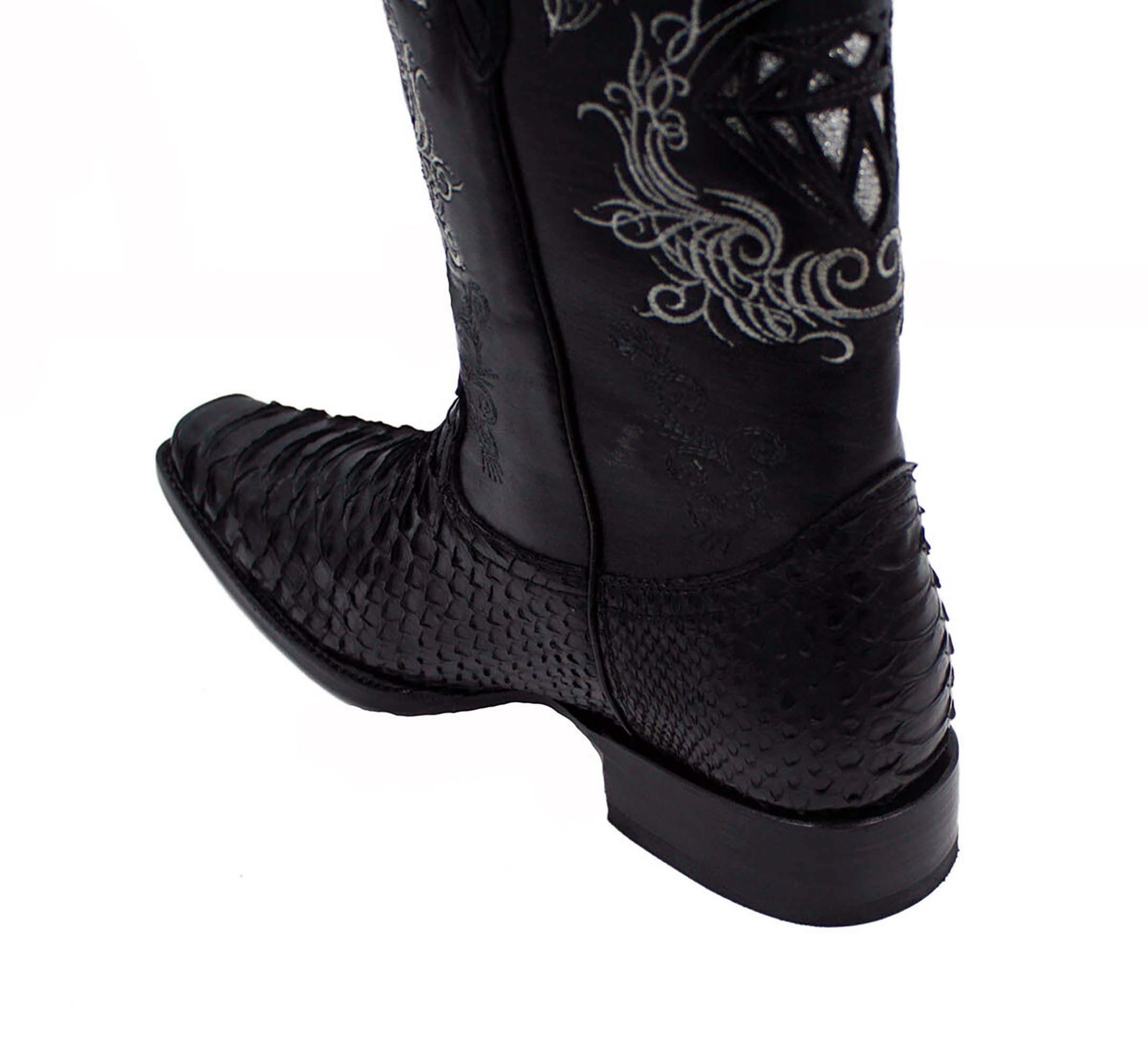 Genuine Men's Python Skin Leather Cowboy Western Boots Style Square Toe ...