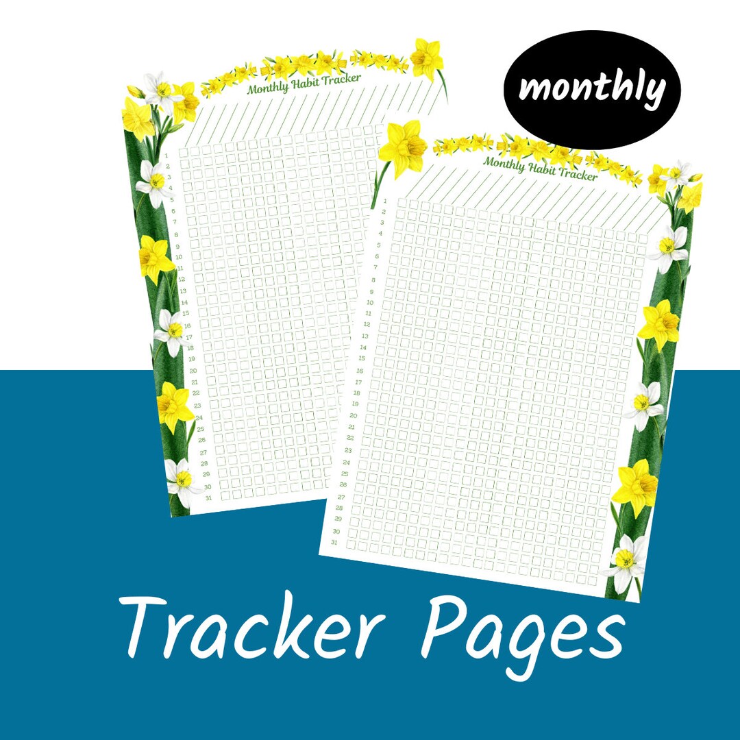 Monthly Habit Tracker Printable Page, Letter Size. Each Page Tracks 22 ...