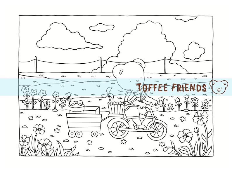 Happy Summer Coloring Pages | Toffee Friends Series (3 PNG) - Etsy