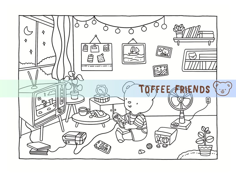Kawaii Coloring Pages for Teens & Adults | Toffee Friends (printable ...