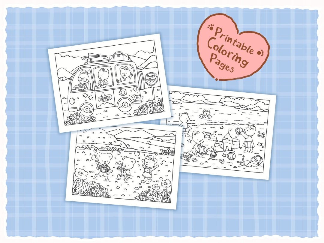 Toffee Friends Summer Coloring Pages | Fun Printable Activity (digital ...