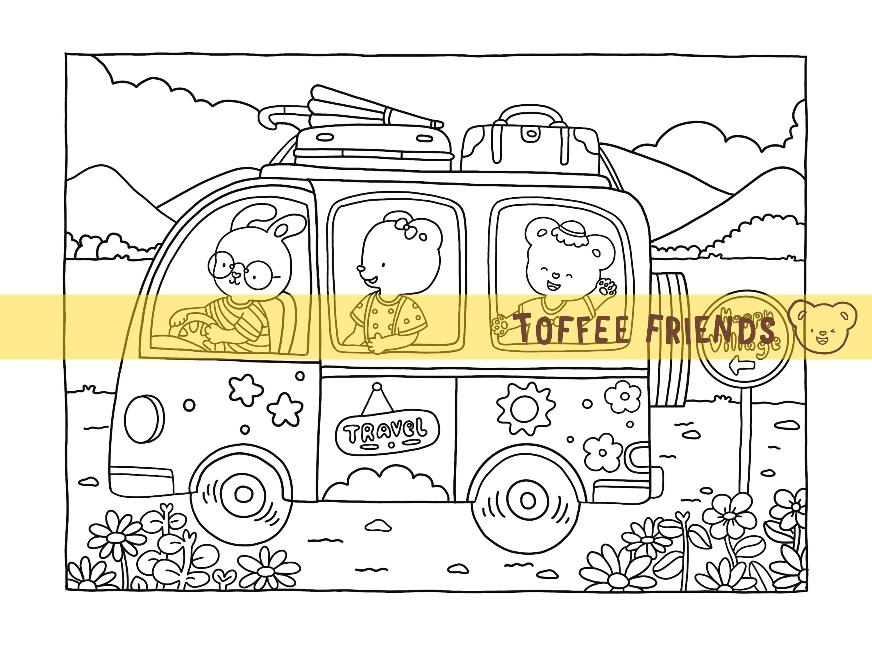 Toffee Friends Summer Coloring Pages | Fun Printable Activity (digital ...