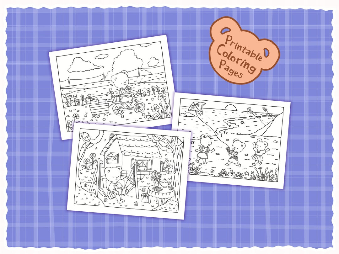 Happy Summer Coloring Pages | Toffee Friends Series (3 PNG) - Etsy