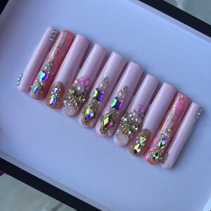 4XL Extendo Light Pink Bling Set| Butterfly Nail Charms| Clutter Nail ...