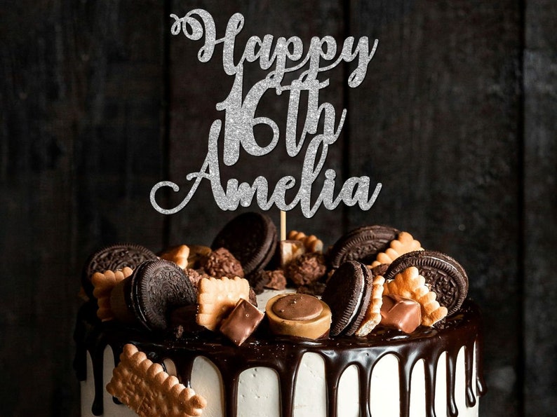 Personalised 16th Birthday Cake Topper Custom Toppers | Sweet Sixteen ...