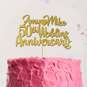 Personalised 50th Wedding Anniversary Cake Topper Custom Toppers | 20th ...