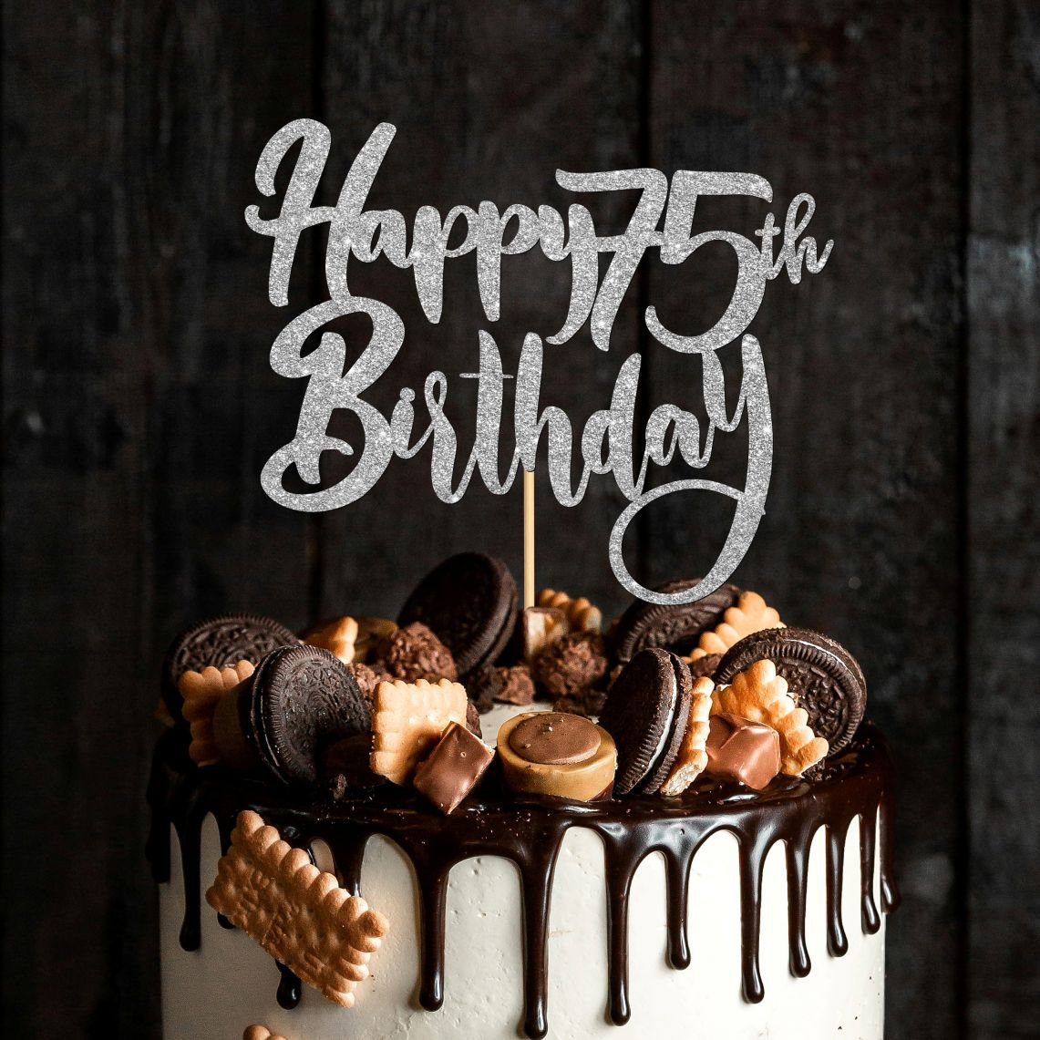 Personalised Happy 75th Birthday Cake Topper Custom Toppers - Etsy UK