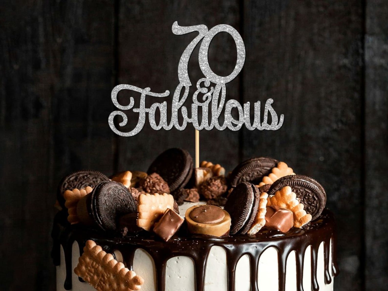 Personalised 70th Birthday Cake Topper Custom Toppers | 70 & Fabulous ...
