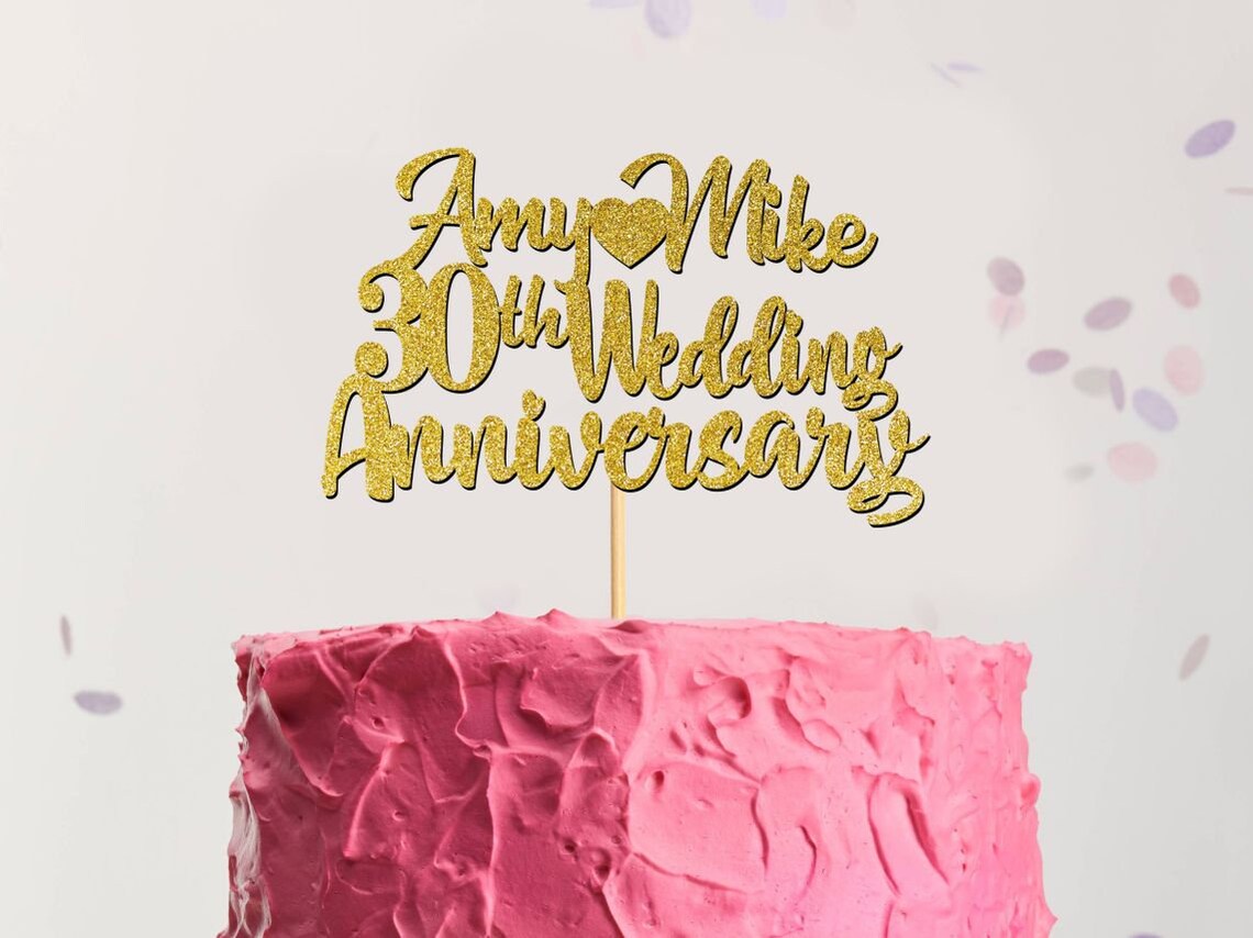 Personalised 30th Wedding Anniversary Cake Topper Custom - Etsy