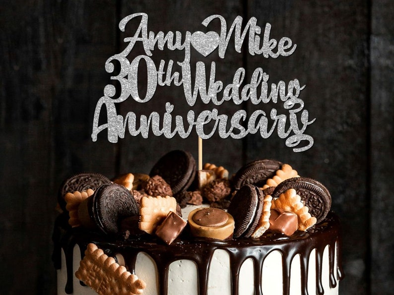 Personalised 30th Wedding Anniversary Cake Topper Custom - Etsy