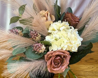 Dusty Rose and Cream Boho Style Bridal Bouquet for Wedding - Etsy