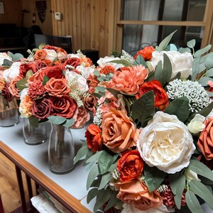 Cascade Burnt Orange, Sage Green, Peach, Ivory Fall / Autumn Bridal ...