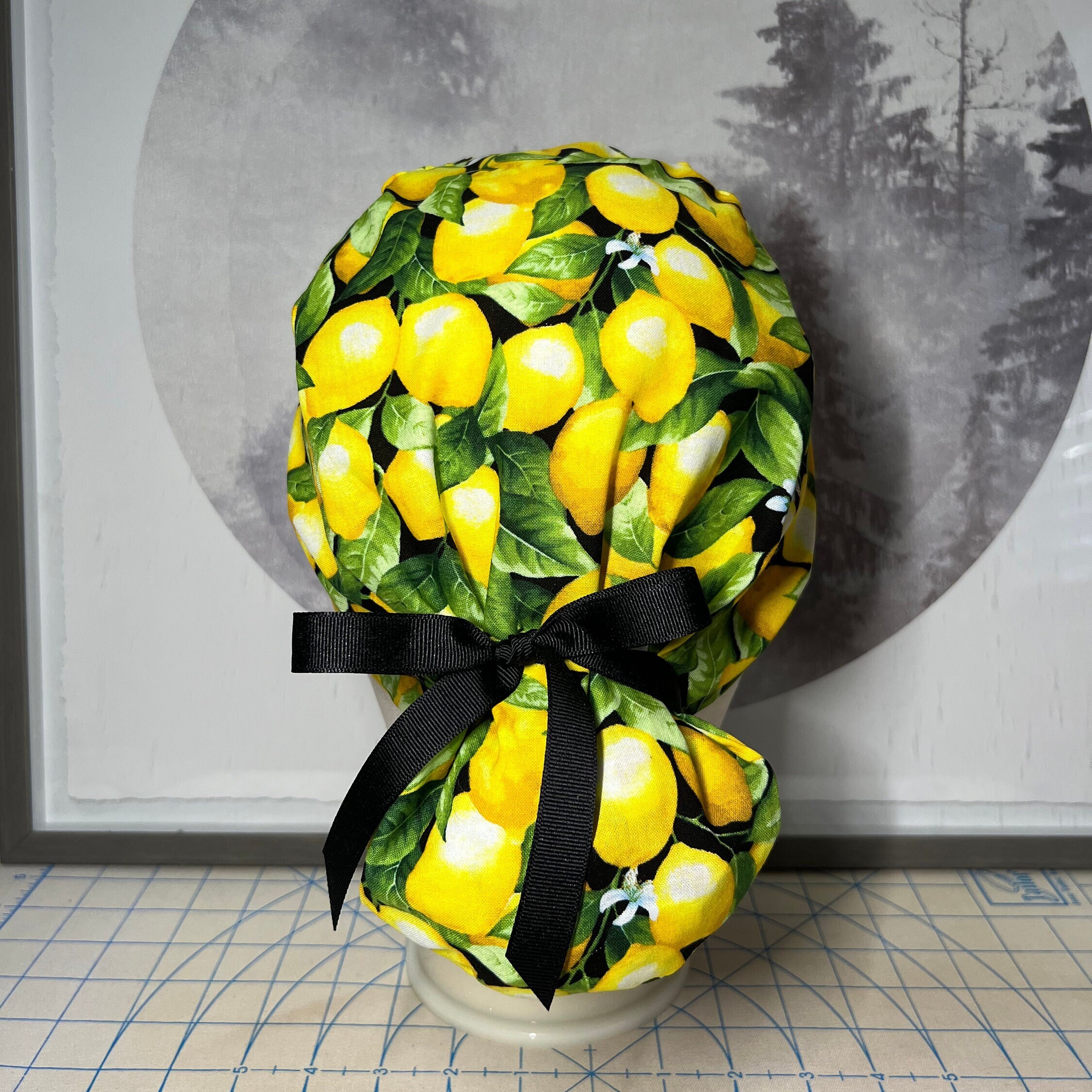 Limoncello Scrub Cap, Lemon Scrub Cap, Ponytail Scrub Cap, Scrub Cap ...