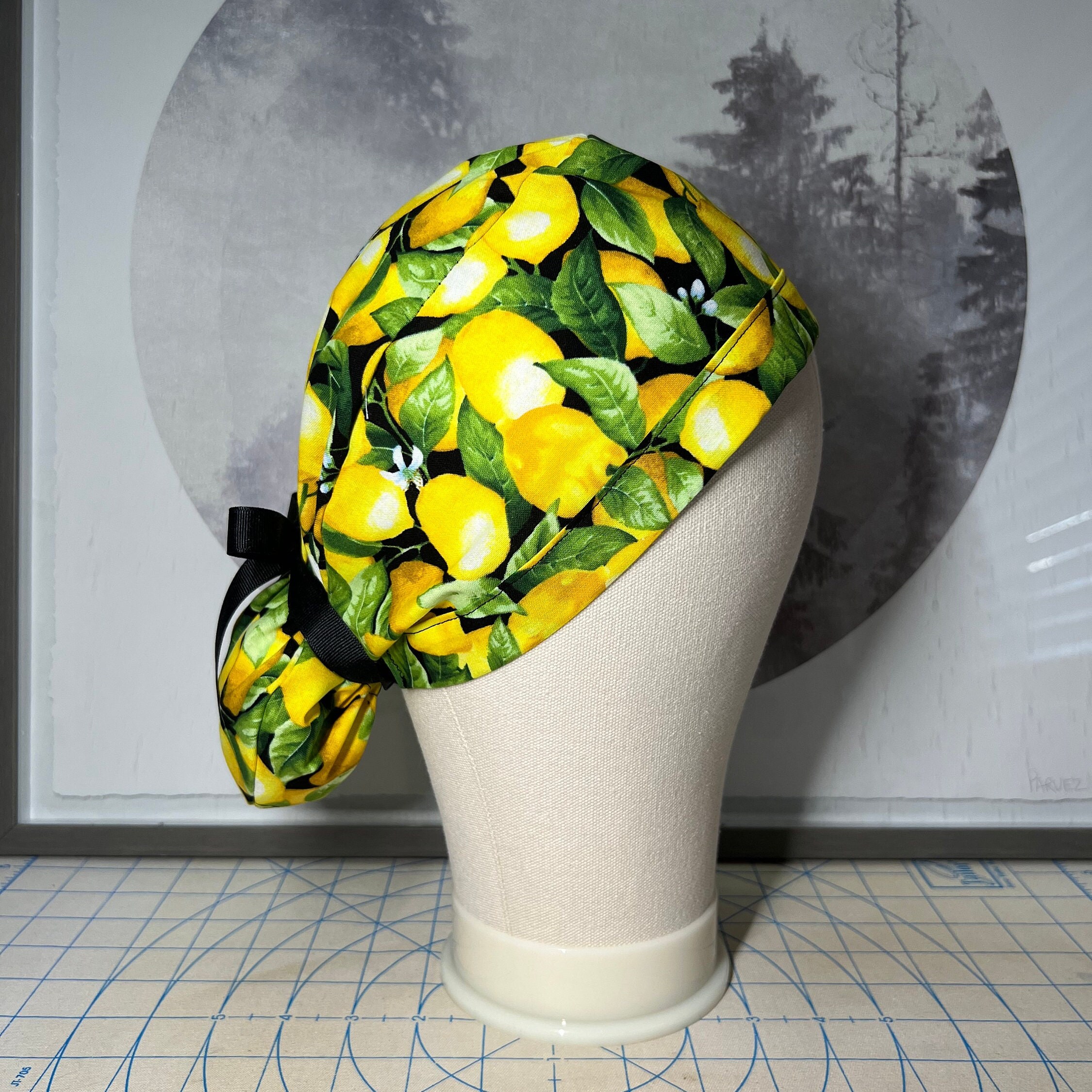 Limoncello Scrub Cap, Lemon Scrub Cap, Ponytail Scrub Cap, Scrub Cap ...