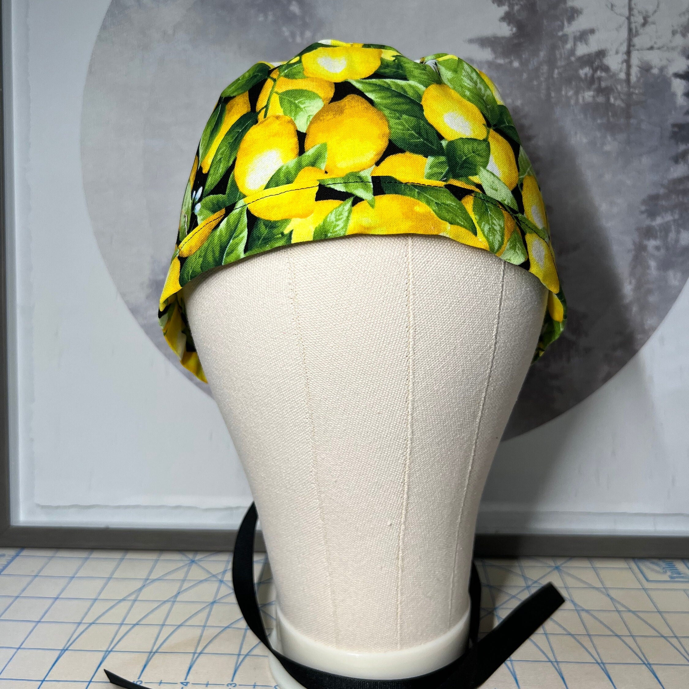 Limoncello Scrub Cap, Lemon Scrub Cap, Ponytail Scrub Cap, Scrub Cap ...