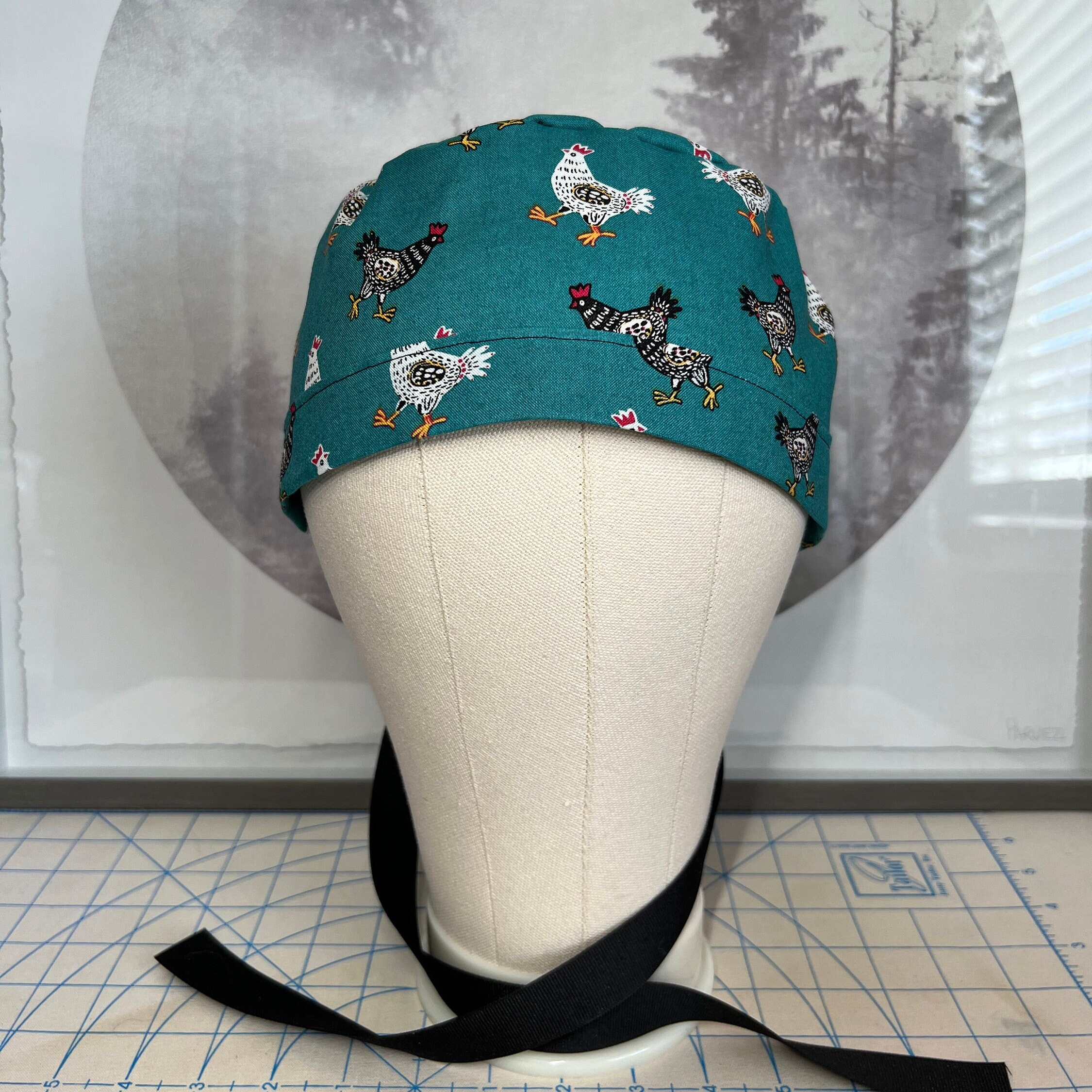 Chicken Scrub Cap, Ponytail Scrub Cap, Scrub Cap Animal Print, Scrub ...