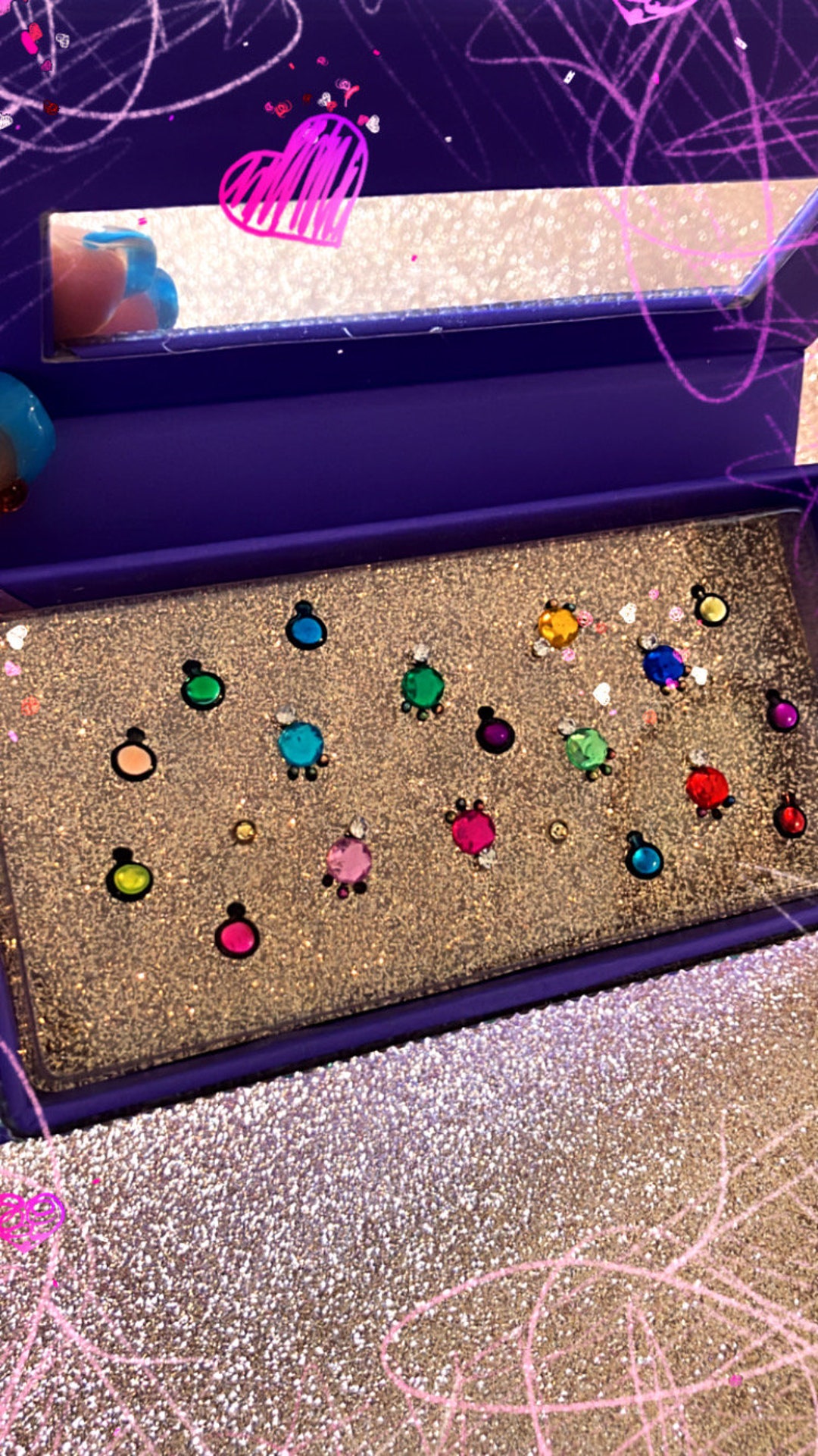 Colorful Cute Minimalist Bindi Collection in Purple Crystal Box Simple ...