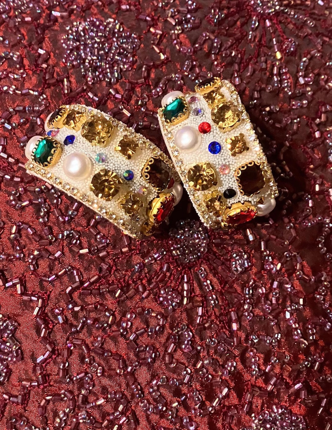 Handmade Big Bold Baddie Spanish Flamenco White Multicolor Jewels ...