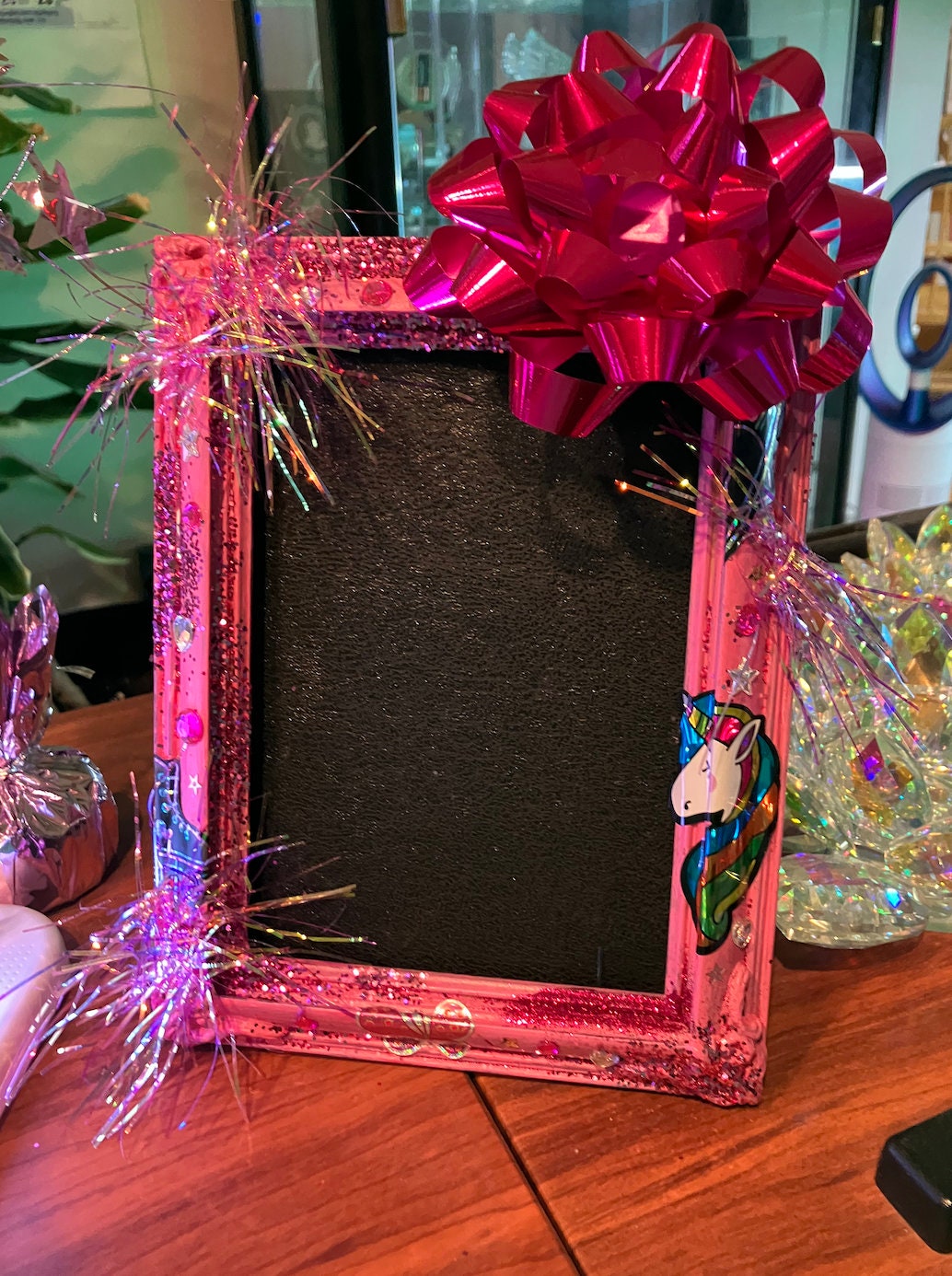 Handmade Maximalist Pink Picture Photo Tabletop Barbie Frame Glittery ...